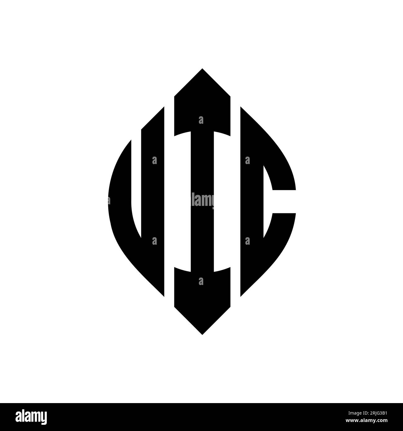 UIC circle letter logo design with circle and ellipse shape. UIC ...