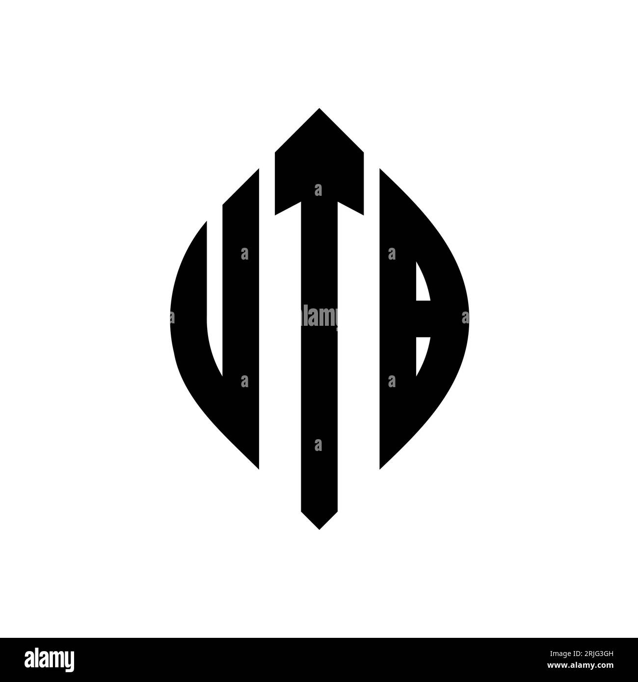 UTB circle letter logo design with circle and ellipse shape. UTB ellipse letters with ...