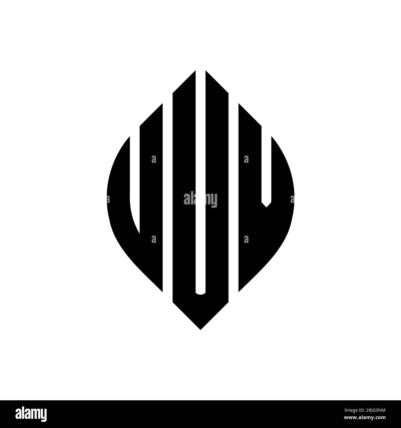 UUV circle letter logo design with circle and ellipse shape. UUV ...