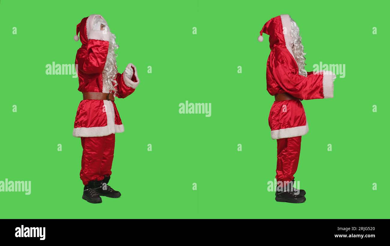 Santa claus fighting with people, having argument over full body ...