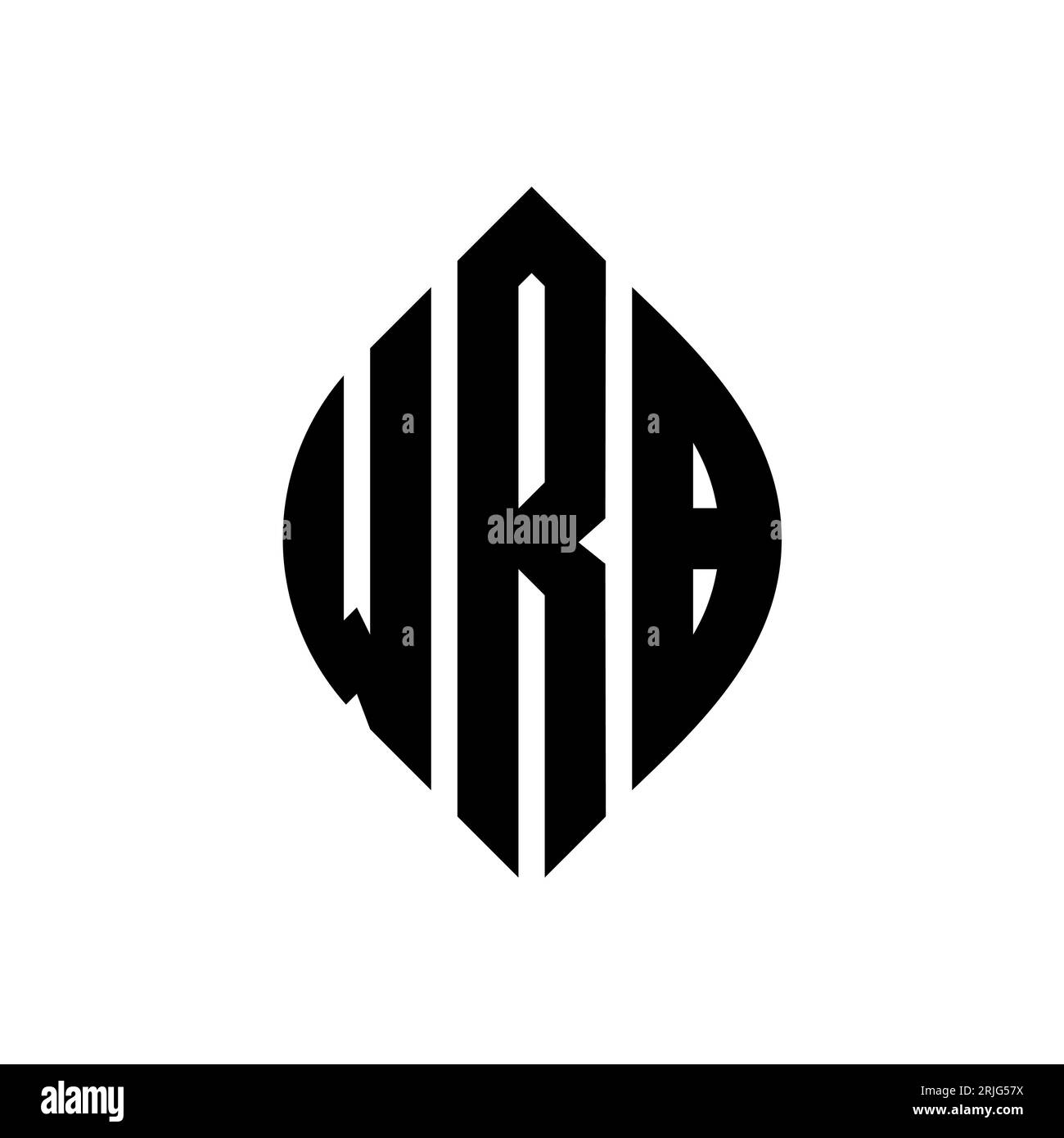 WRB circle letter logo design with circle and ellipse shape. WRB ...