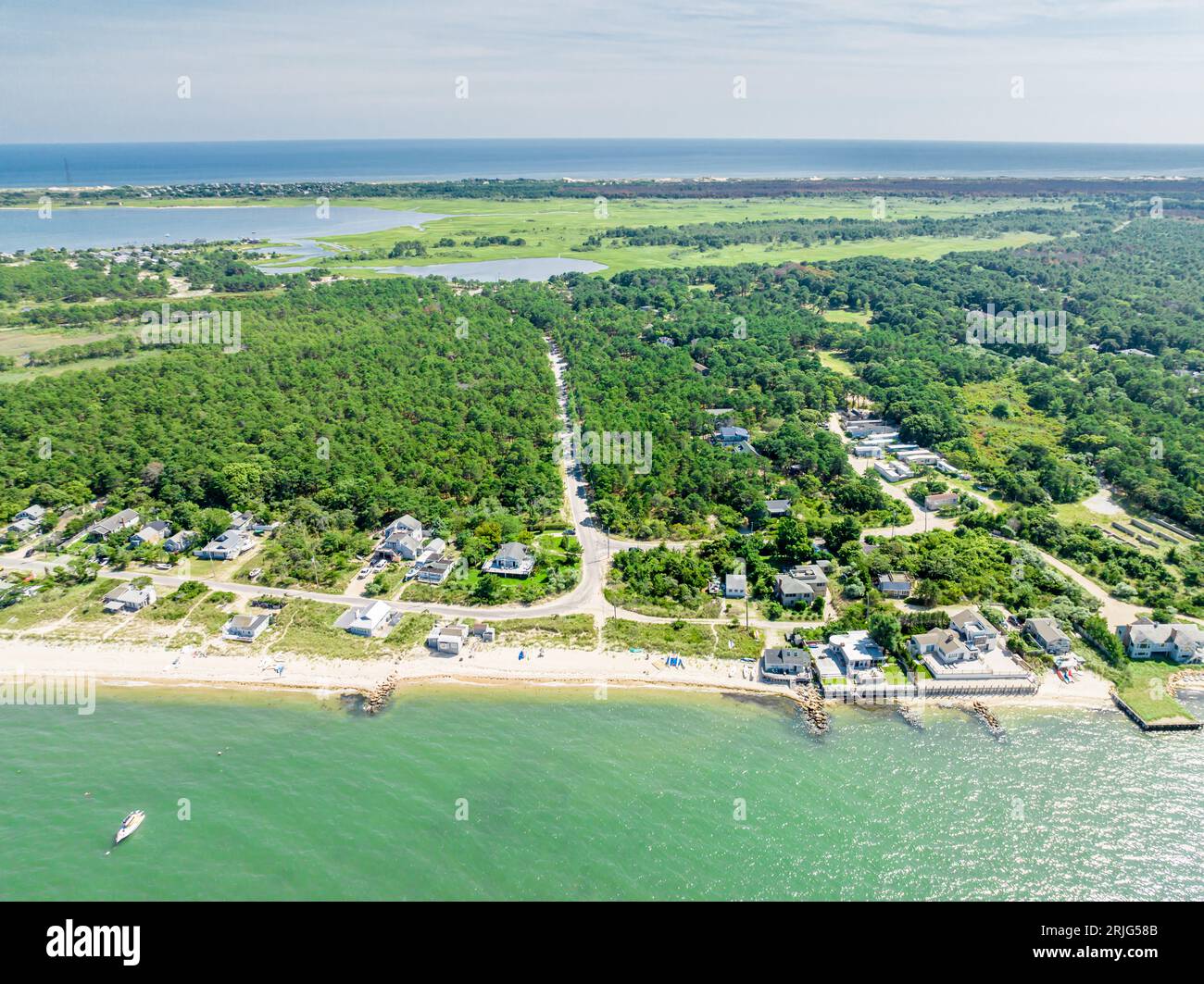 Aerial drone view fork road hi-res stock photography and images - Alamy