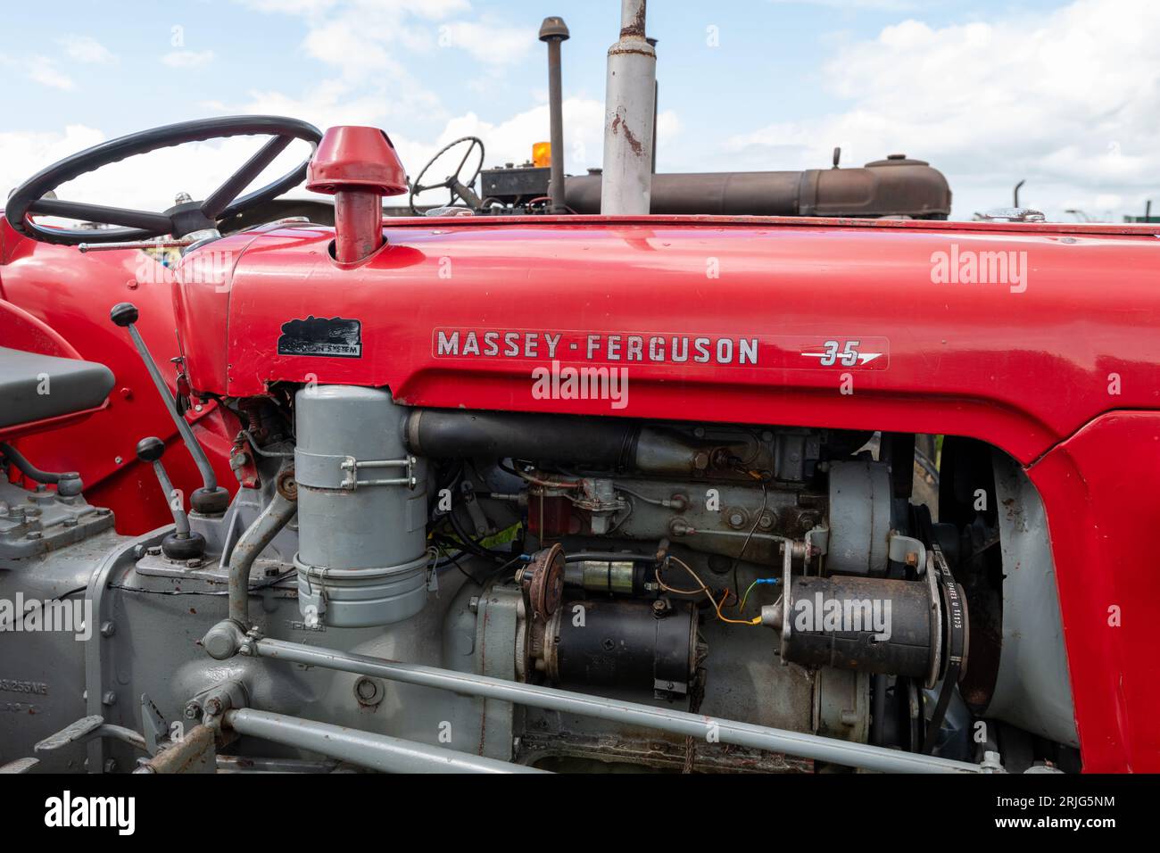 Low Ham.Somerset.United Kingdom.July 23rd 2023.A restored Massey ...