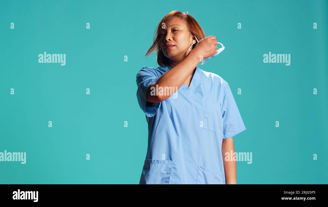 Exhausted nurse happy take off hi-res stock photography and images - Alamy