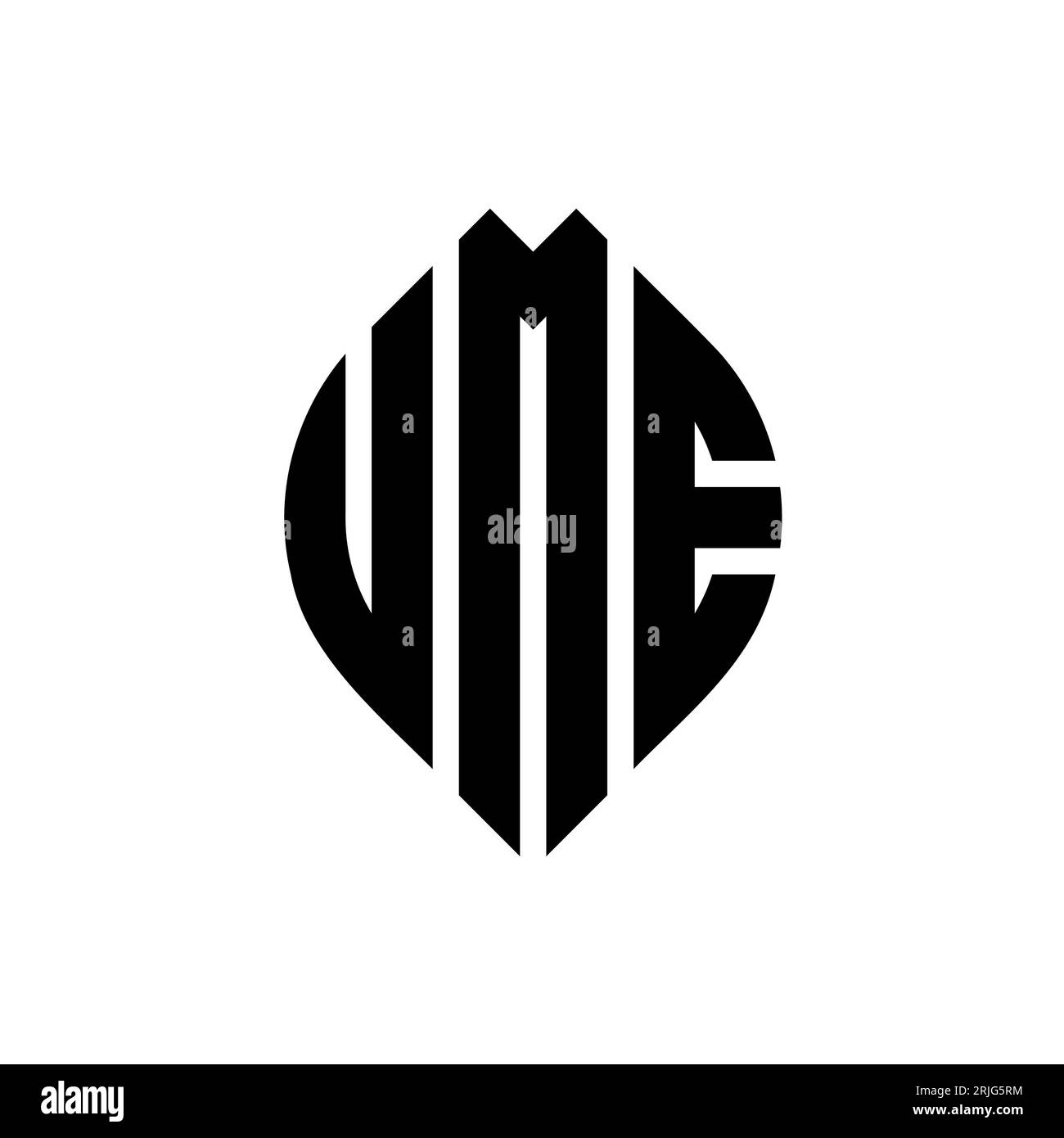UME circle letter logo design with circle and ellipse shape. UME ...
