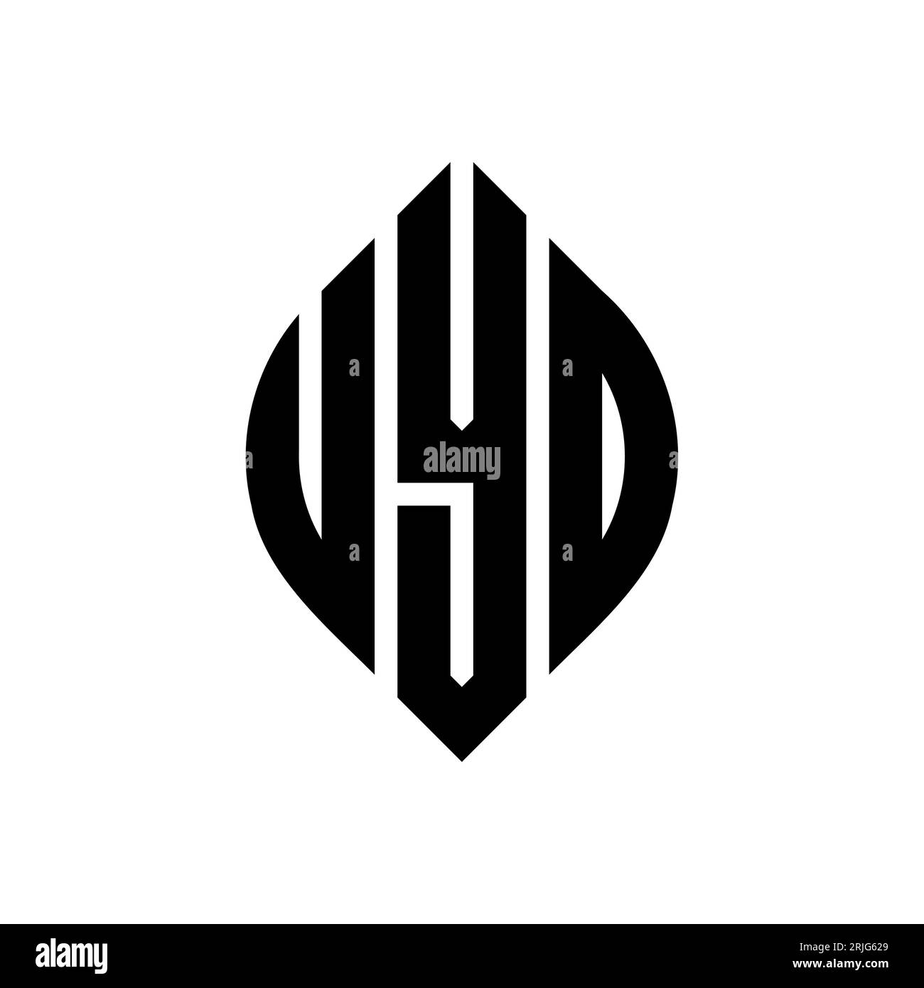 UYD circle letter logo design with circle and ellipse shape. UYD ...