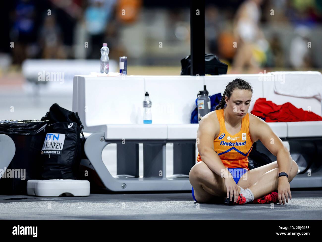 BUDAPEST - Jorinde van Klinken in action in the final of the discus ...