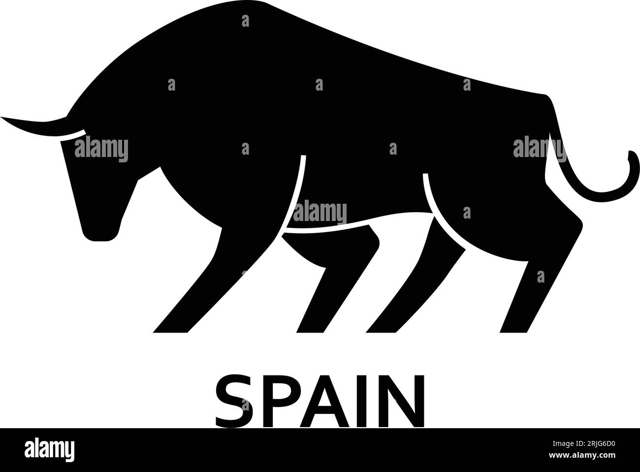 Bull with Spain lettering simple icon Stock Vector Image & Art - Alamy