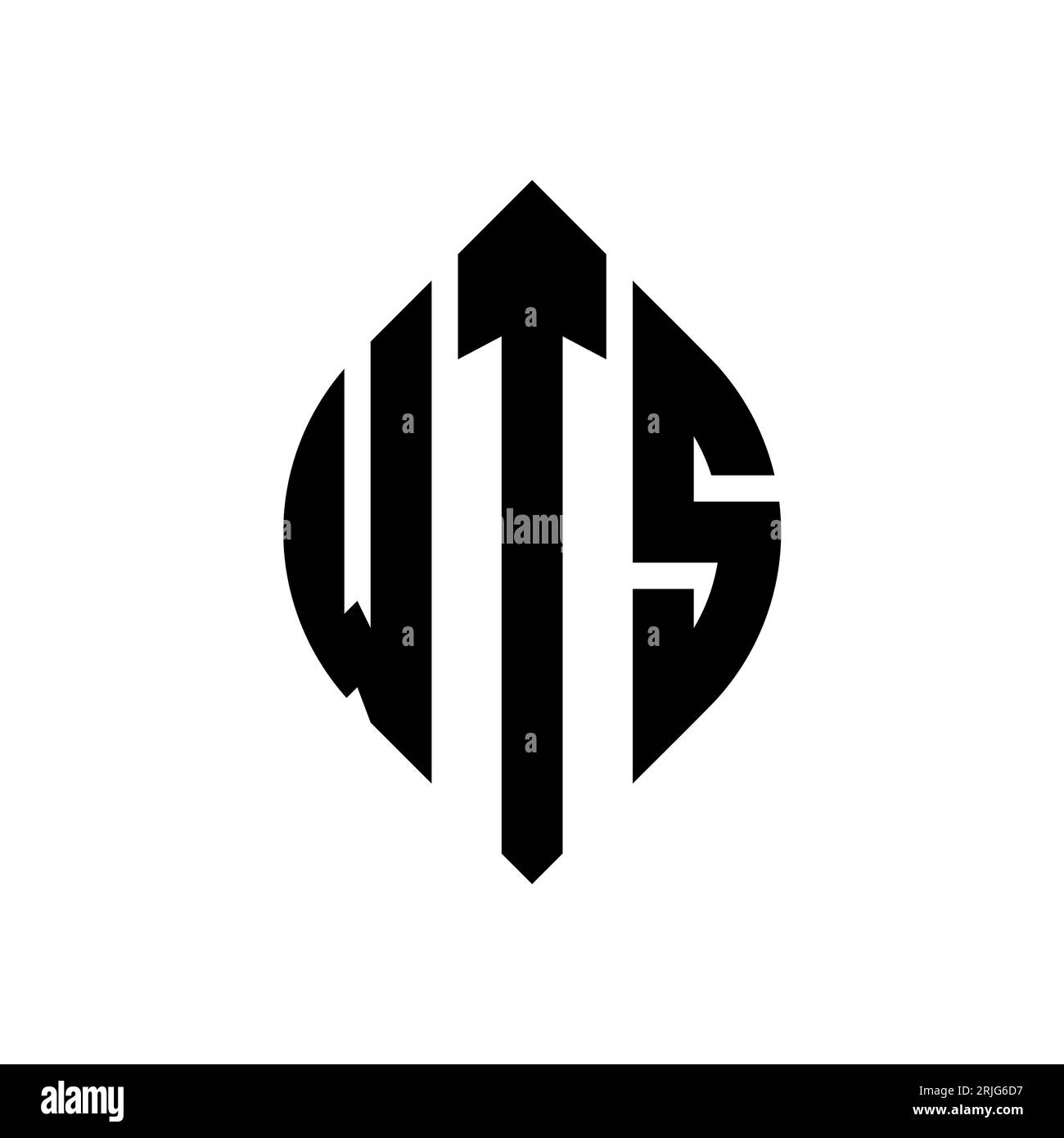 WTS circle letter logo design with circle and ellipse shape. WTS ...