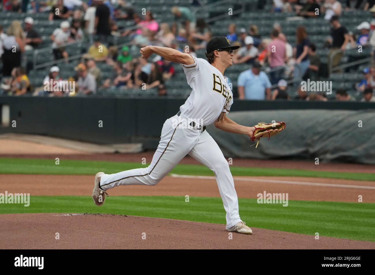 August 19 2023: Salt Lake pitcher J.D. Hammer (15) throws a pitch ...
