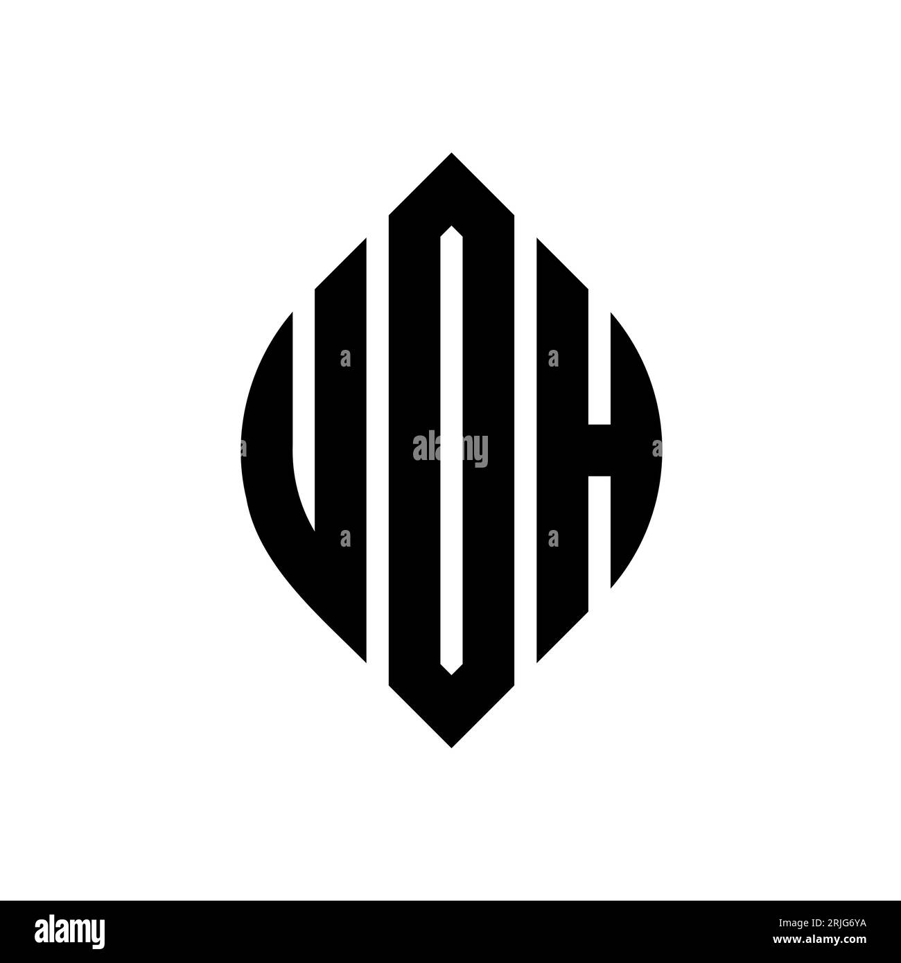 UOH circle letter logo design with circle and ellipse shape. UOH ...