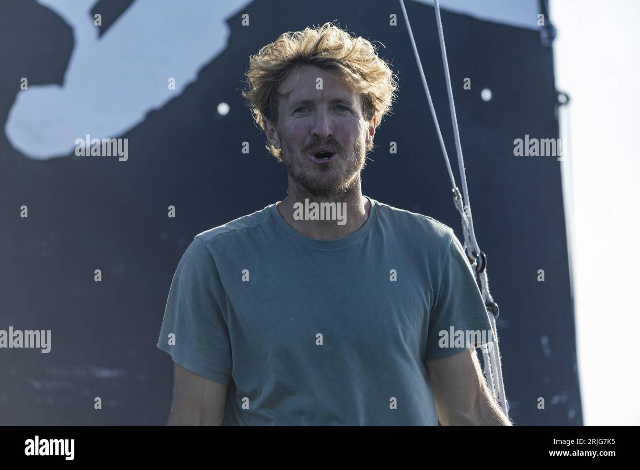 Brest, France on August 22nd 2023 Jay Thompson (USA) becomes the first ...