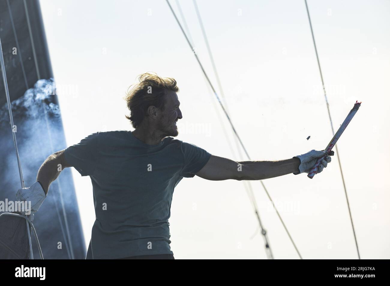 Brest, France on August 22nd 2023 Jay Thompson (USA) becomes the first ...