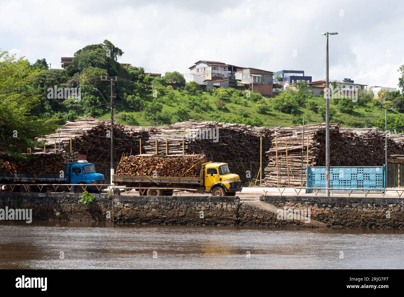 Valenca, Bahia, Brazil - January 10, 2023: Panoramic view of the river ...