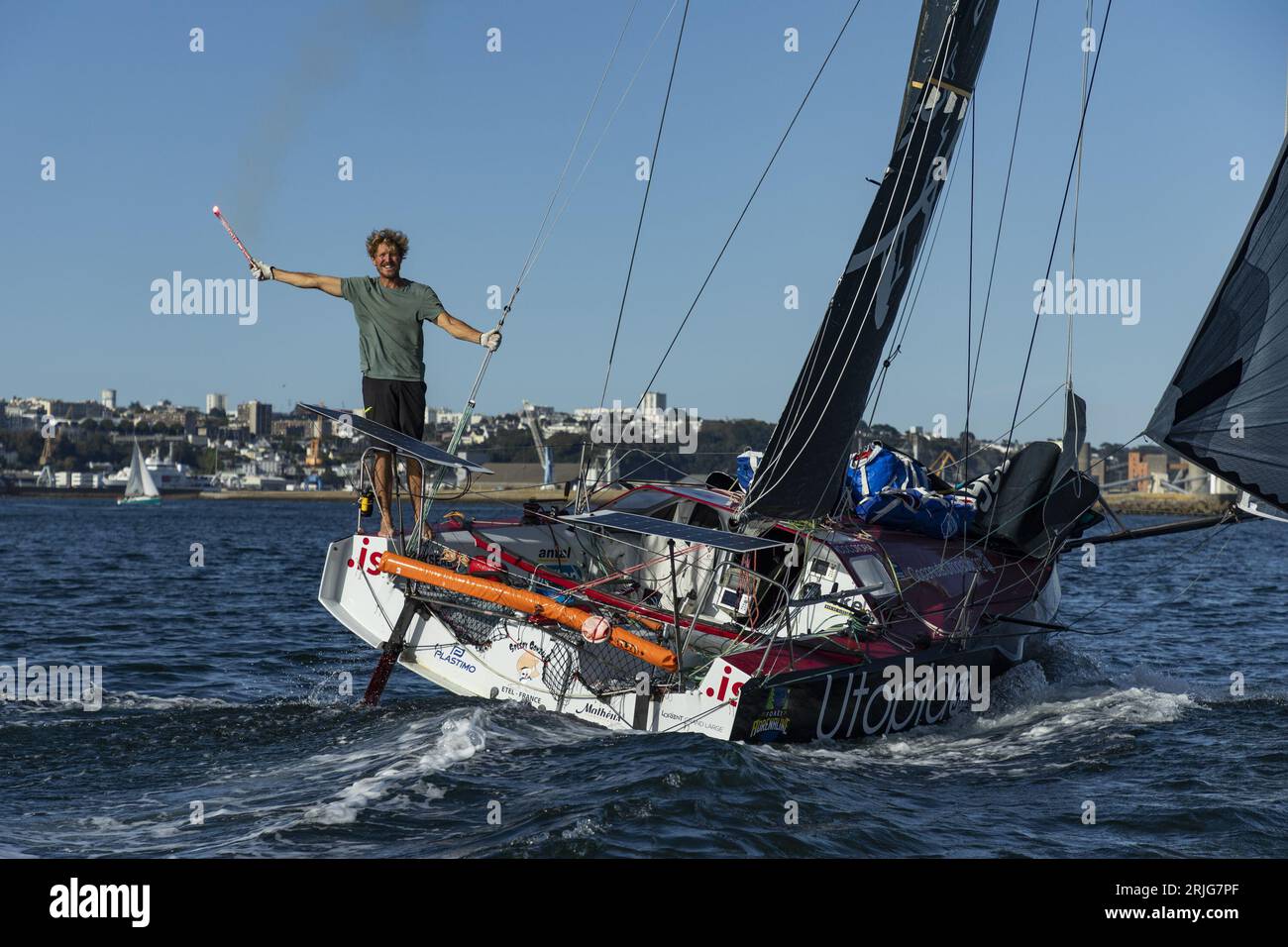 Brest, France on August 22nd 2023 Jay Thompson (USA) becomes the first ...