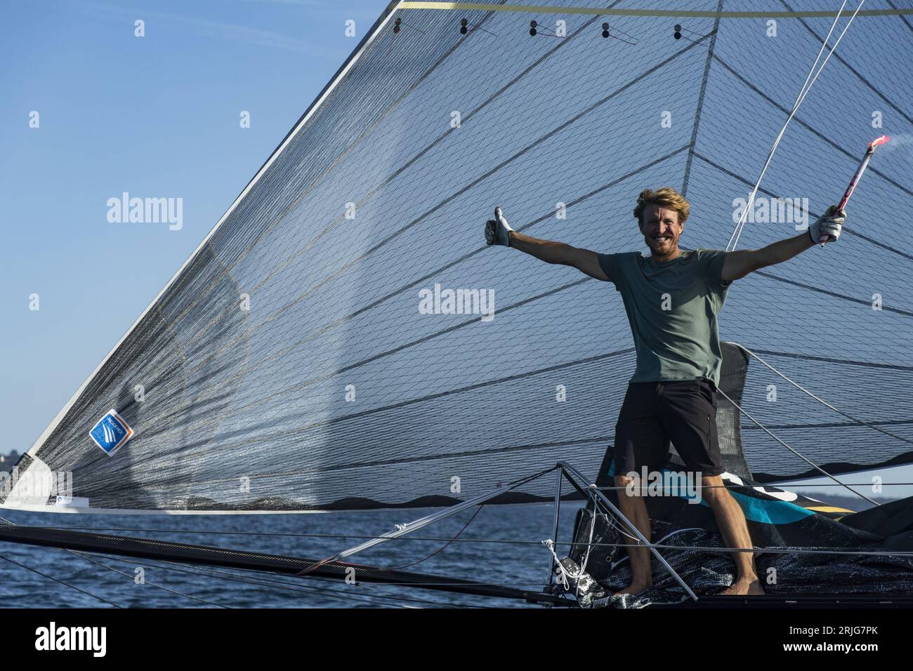 Brest, France on August 22nd 2023 Jay Thompson (USA) becomes the first ...