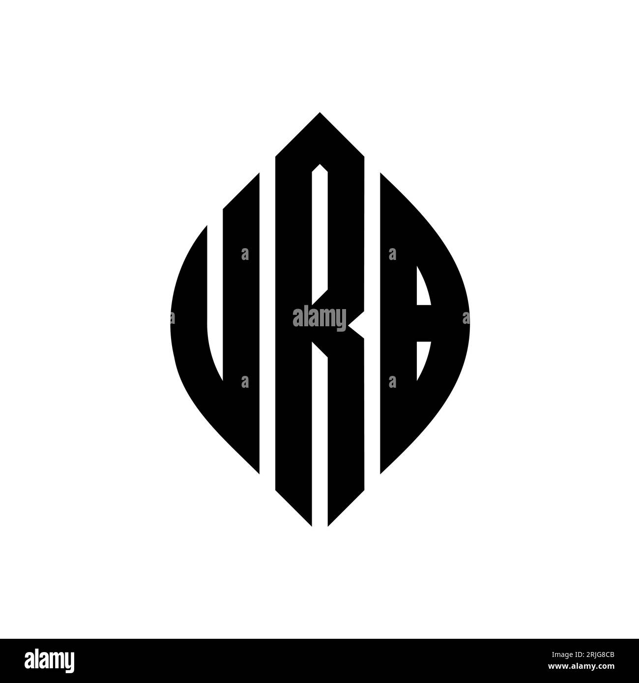 URB circle letter logo design with circle and ellipse shape. URB ellipse letters with ...