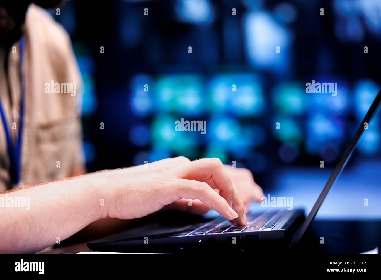 Technician Preventing Strain On High Tech Data Center Infrastructure Caused By Ai Applications