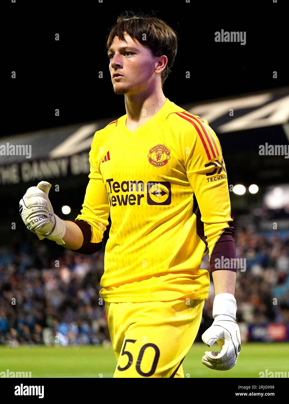 Manchester United goalkeeper Elyh Harrison during the EFL Trophy group ...