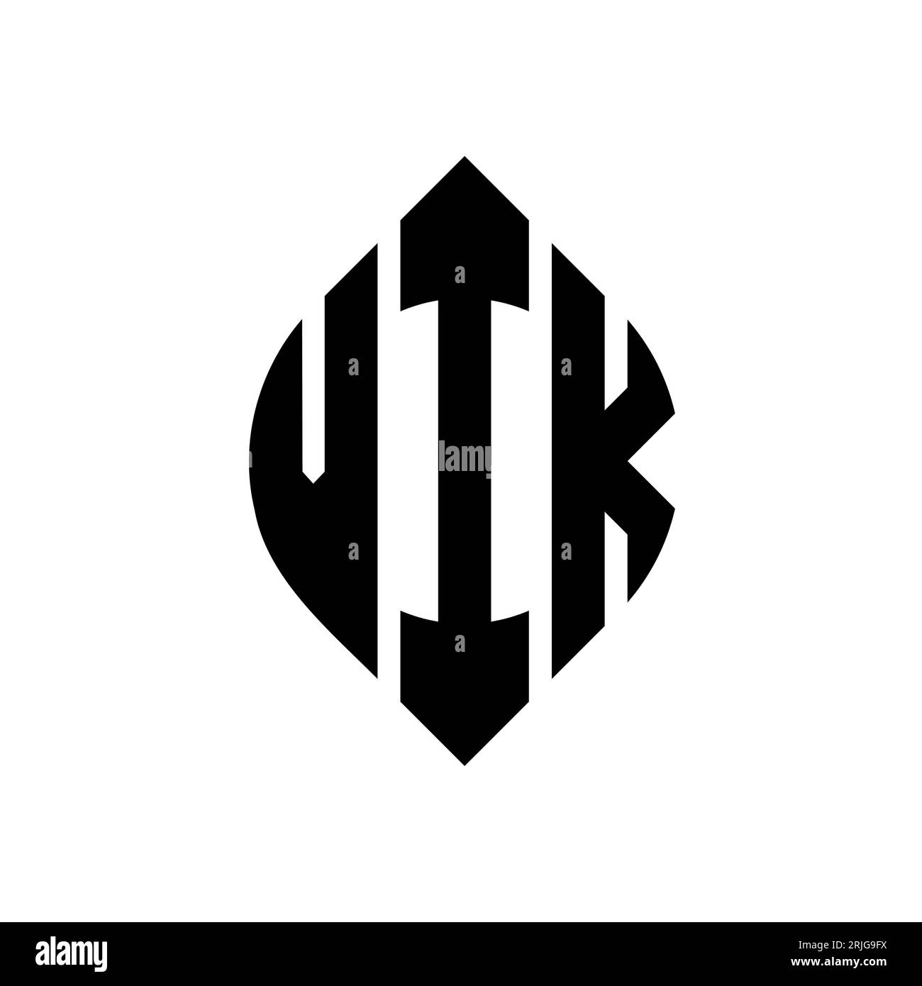 VIK circle letter logo design with circle and ellipse shape. VIK ...