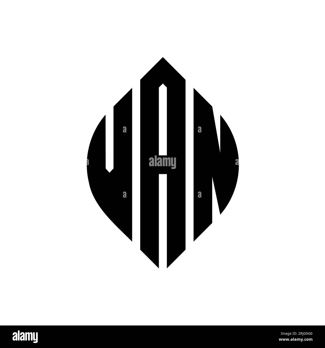 VAN circle letter logo design with circle and ellipse shape. VAN ...