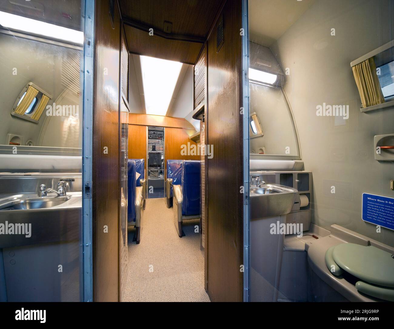 Interior view of passenger cabin of a 1950's era American Airlines ...