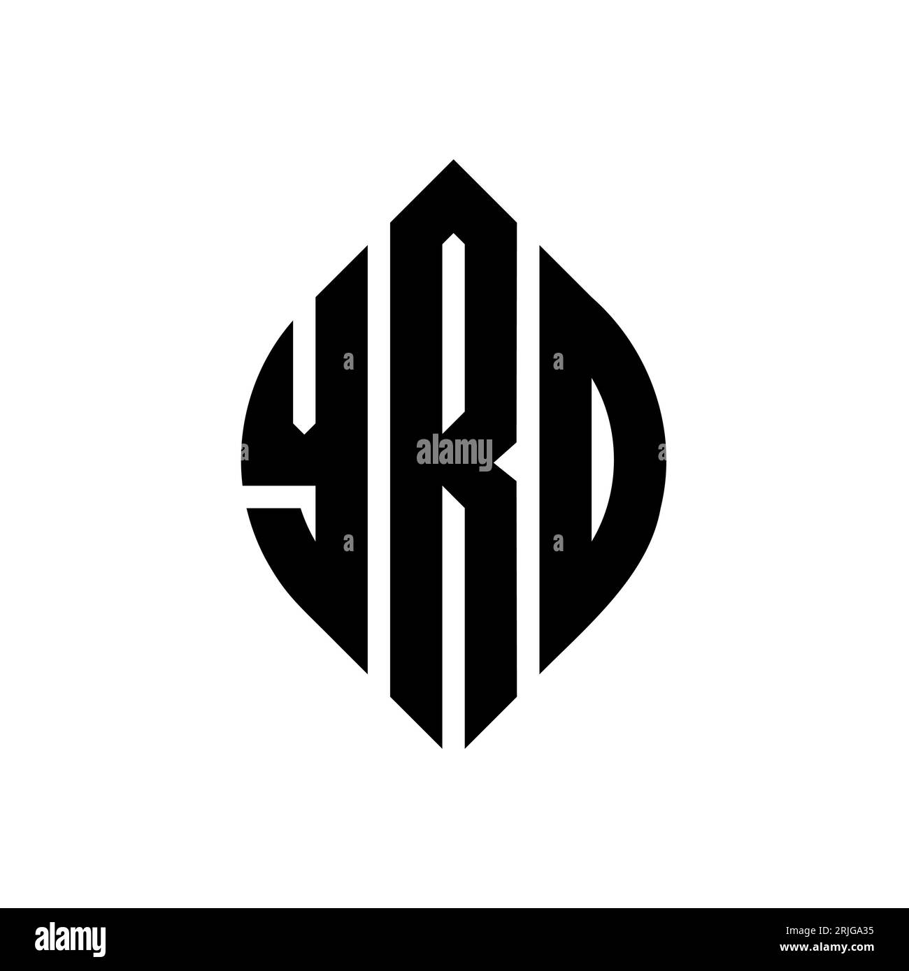 YRO circle letter logo design with circle and ellipse shape. YRO ...