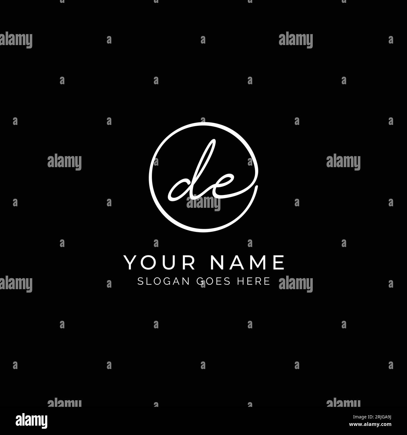 D, E, DE Initial letter handwritten and signature vector logo. Business ...