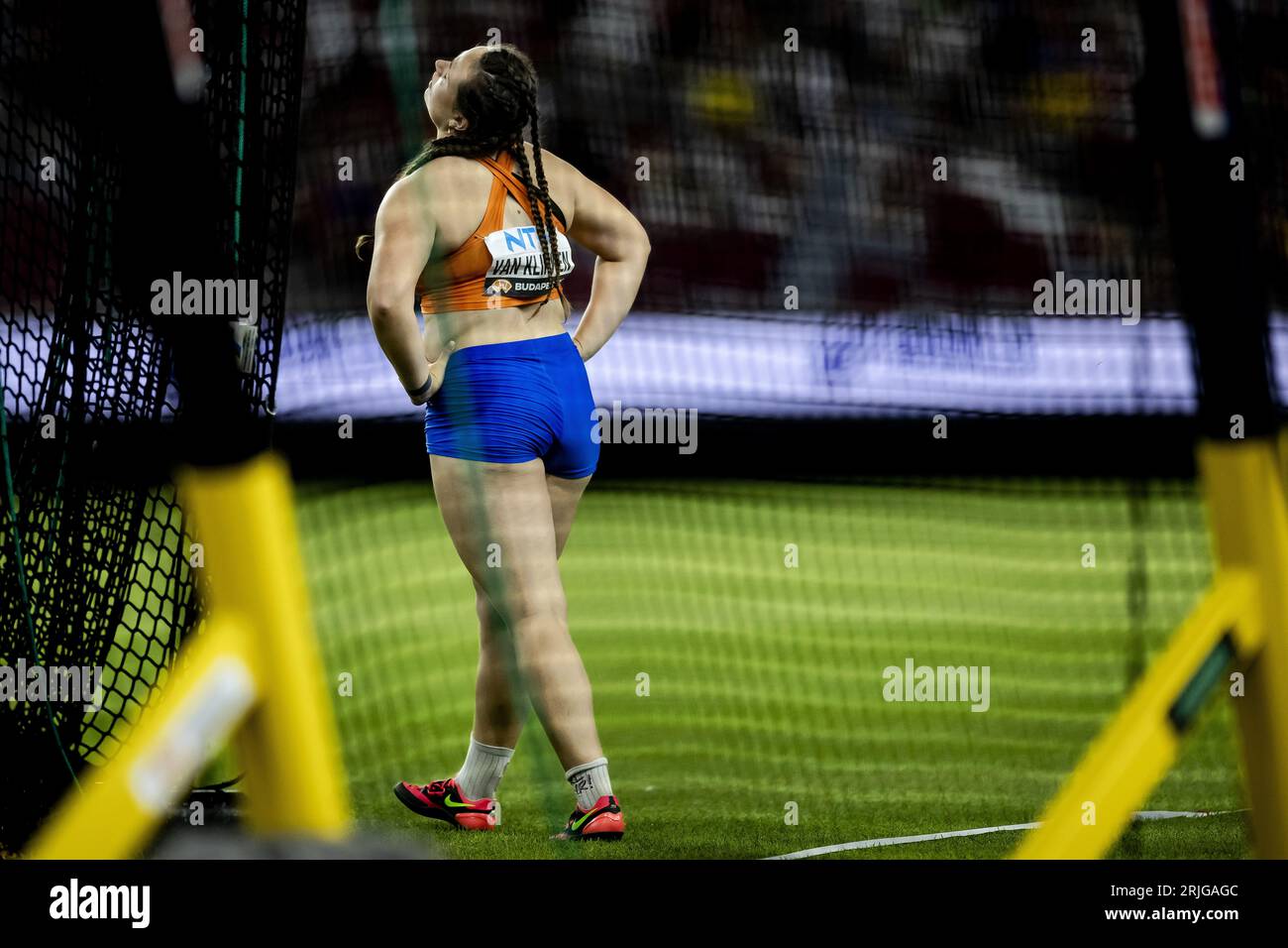 BUDAPEST - Jorinde van Klinken is disappointed after her last throw in ...