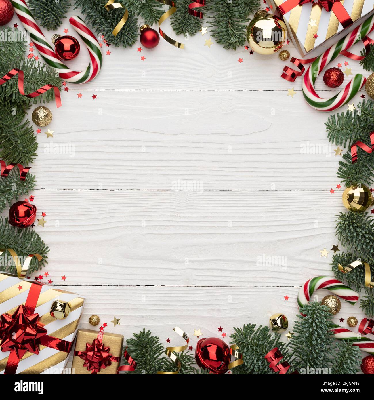 Christmas frame on white hi-res stock photography and images - Alamy