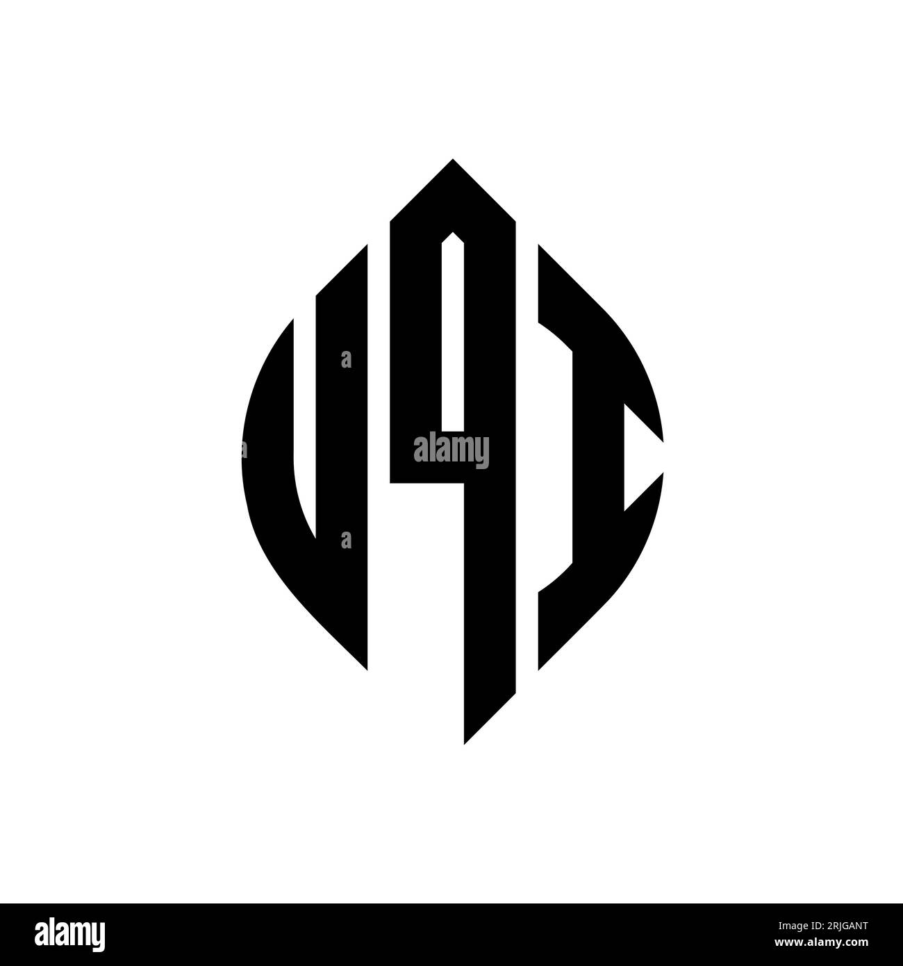 UQI circle letter logo design with circle and ellipse shape. UQI ...