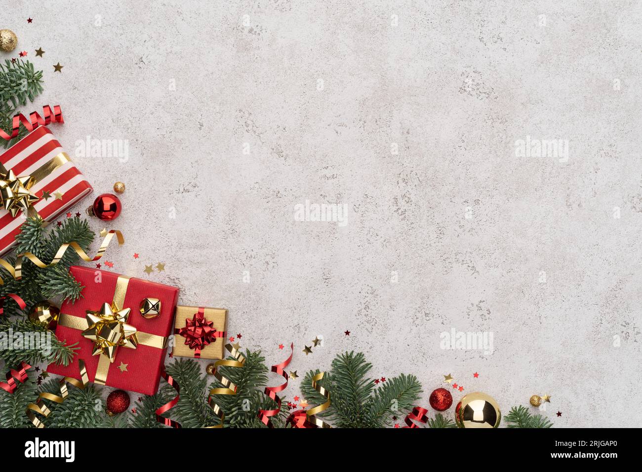 Christmas Corner Border Background with Christmas Ornaments and ...