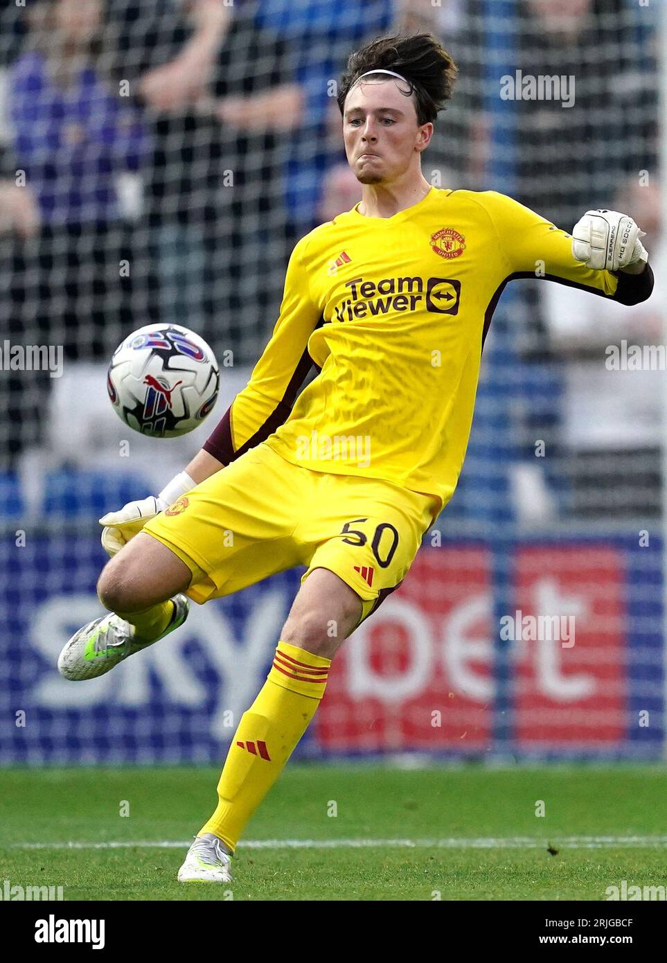 Manchester United goalkeeper Elyh Harrison during the EFL Trophy group ...