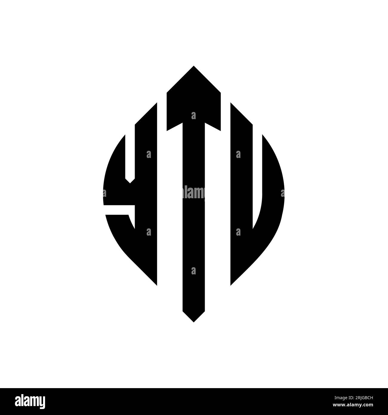 YTU circle letter logo design with circle and ellipse shape. YTU ...