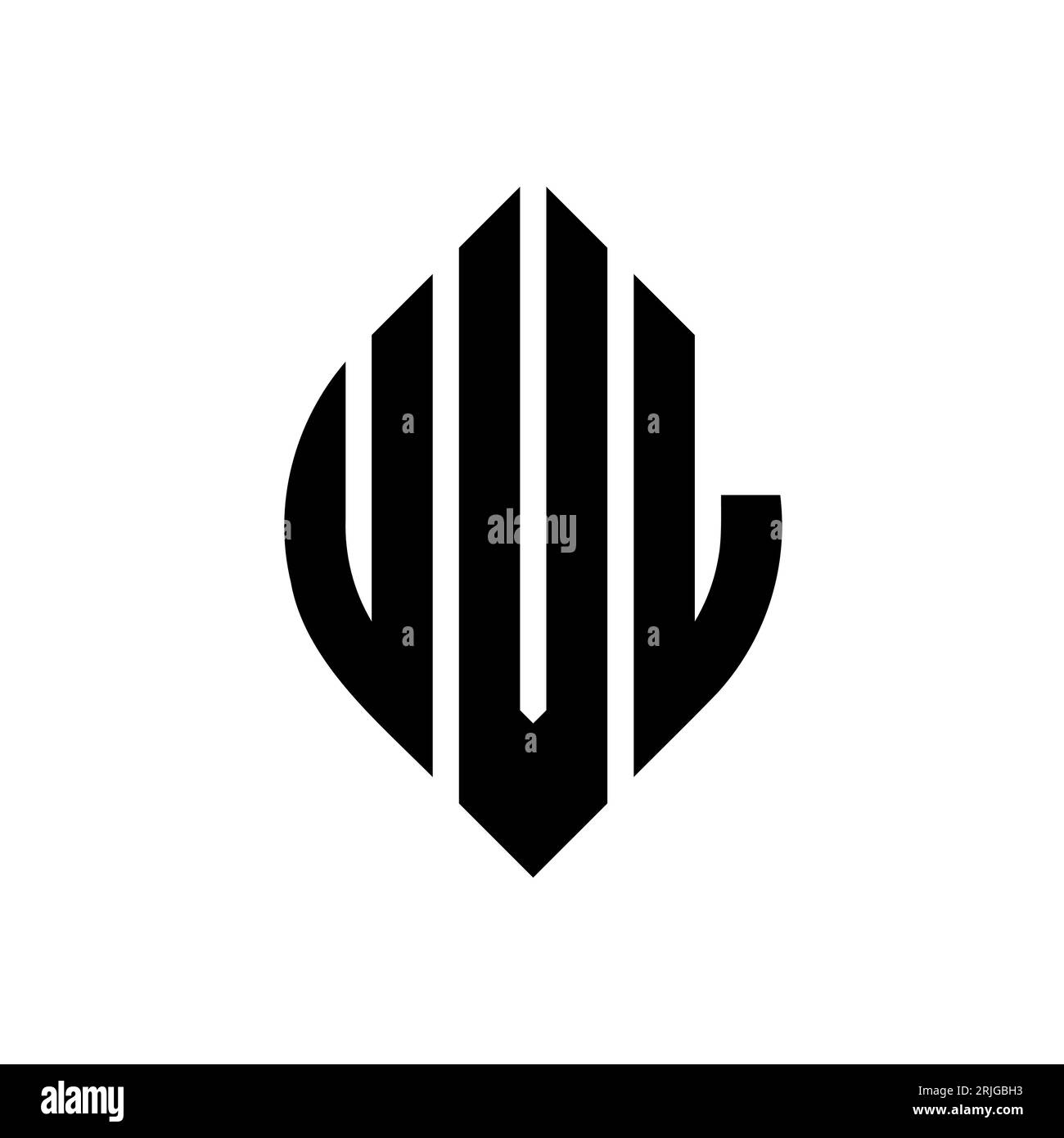 UVL circle letter logo design with circle and ellipse shape. UVL ...