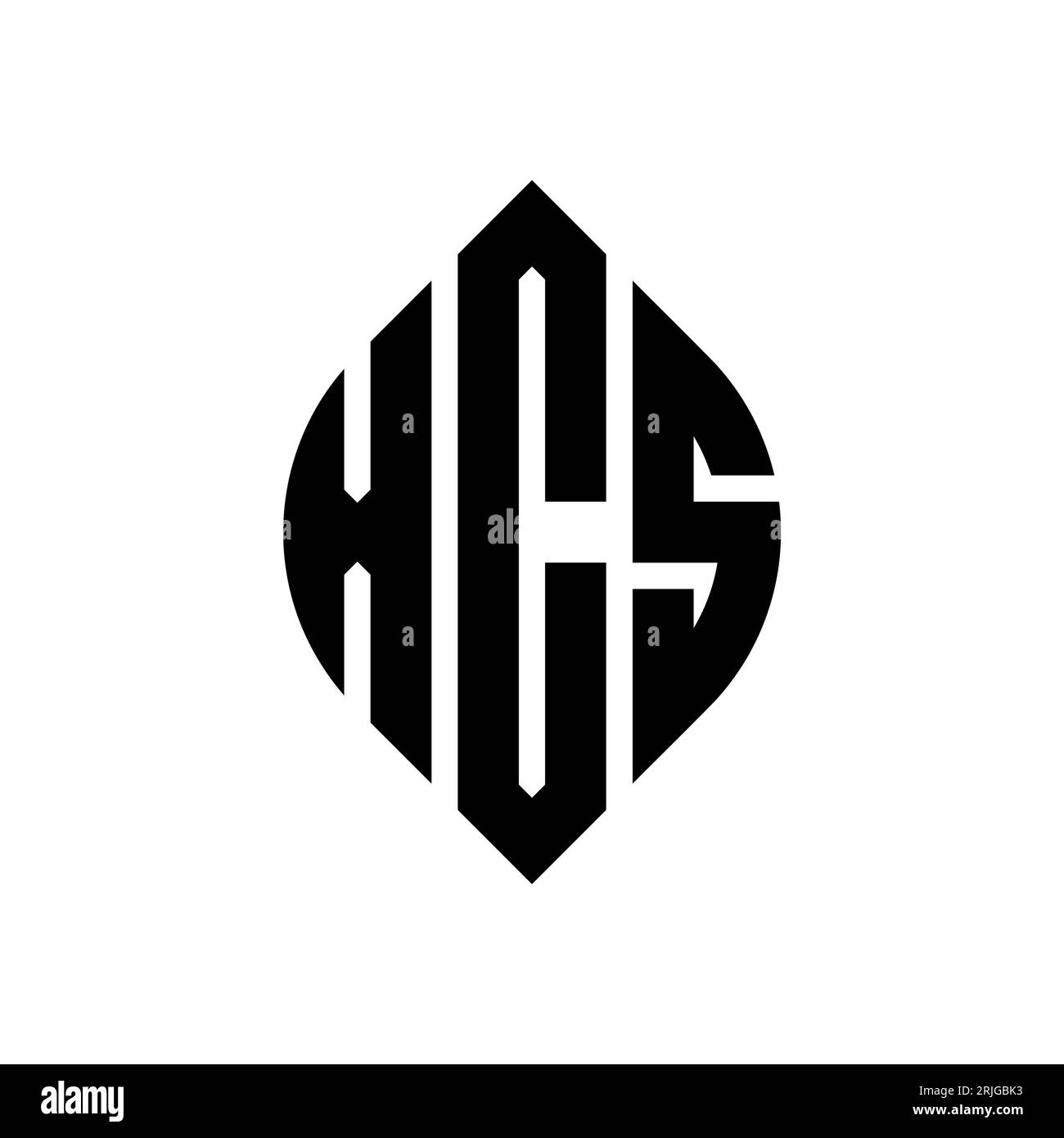 XCS circle letter logo design with circle and ellipse shape. XCS ...