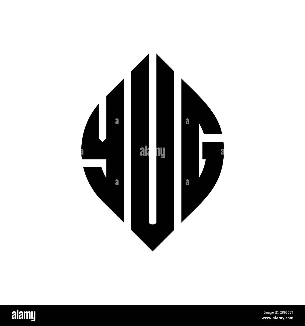 YUG circle letter logo design with circle and ellipse shape. YUG ...