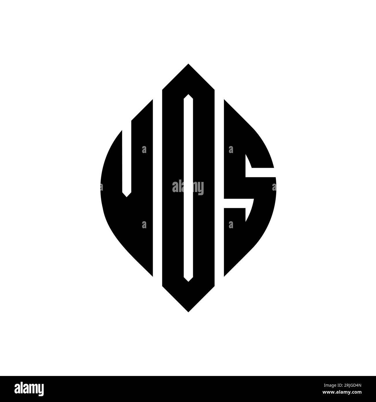 VOS circle letter logo design with circle and ellipse shape. VOS ...