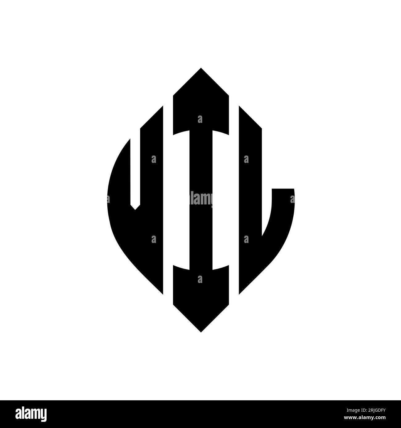 VIL circle letter logo design with circle and ellipse shape. VIL ...