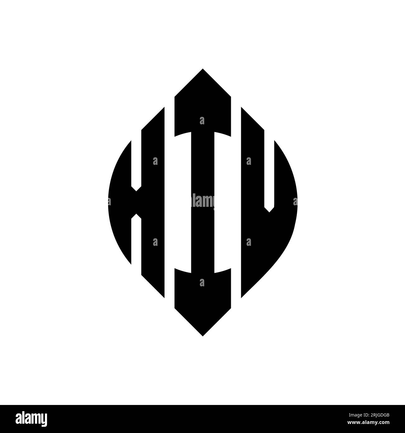XIV circle letter logo design with circle and ellipse shape. XIV ...