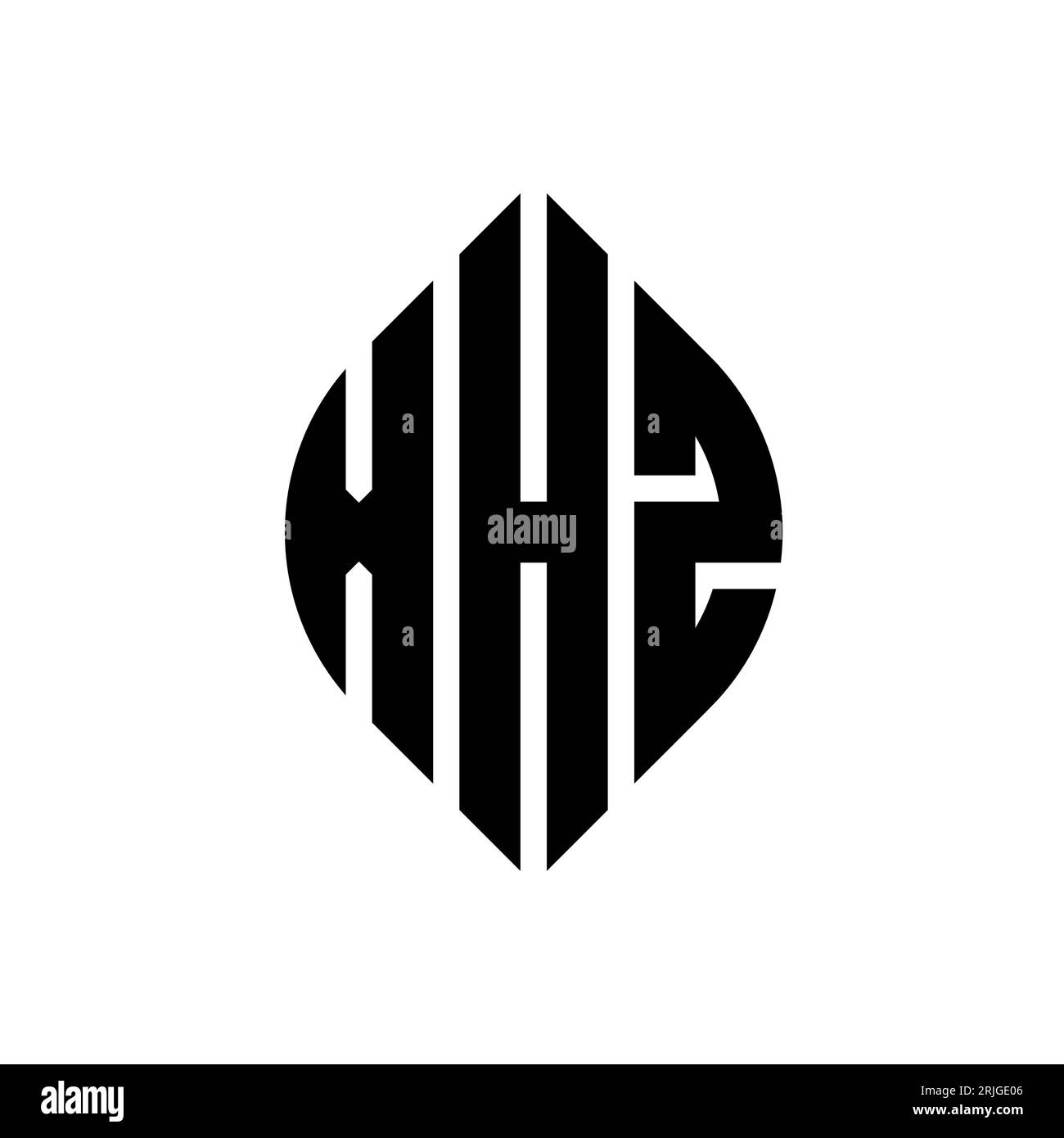 XHZ circle letter logo design with circle and ellipse shape. XHZ ...