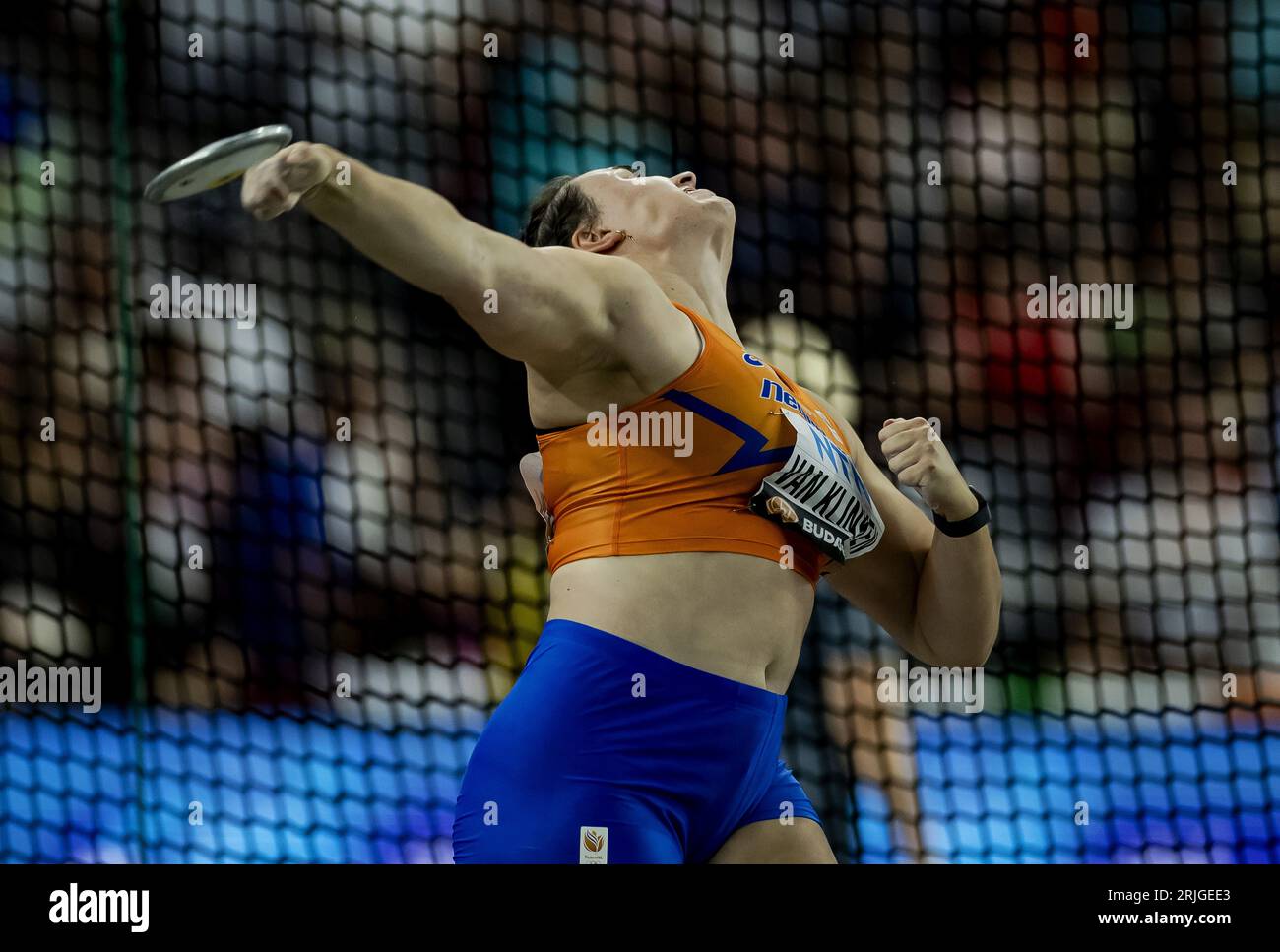 BUDAPEST - Jorinde van Klinken in action in the final of the discus ...