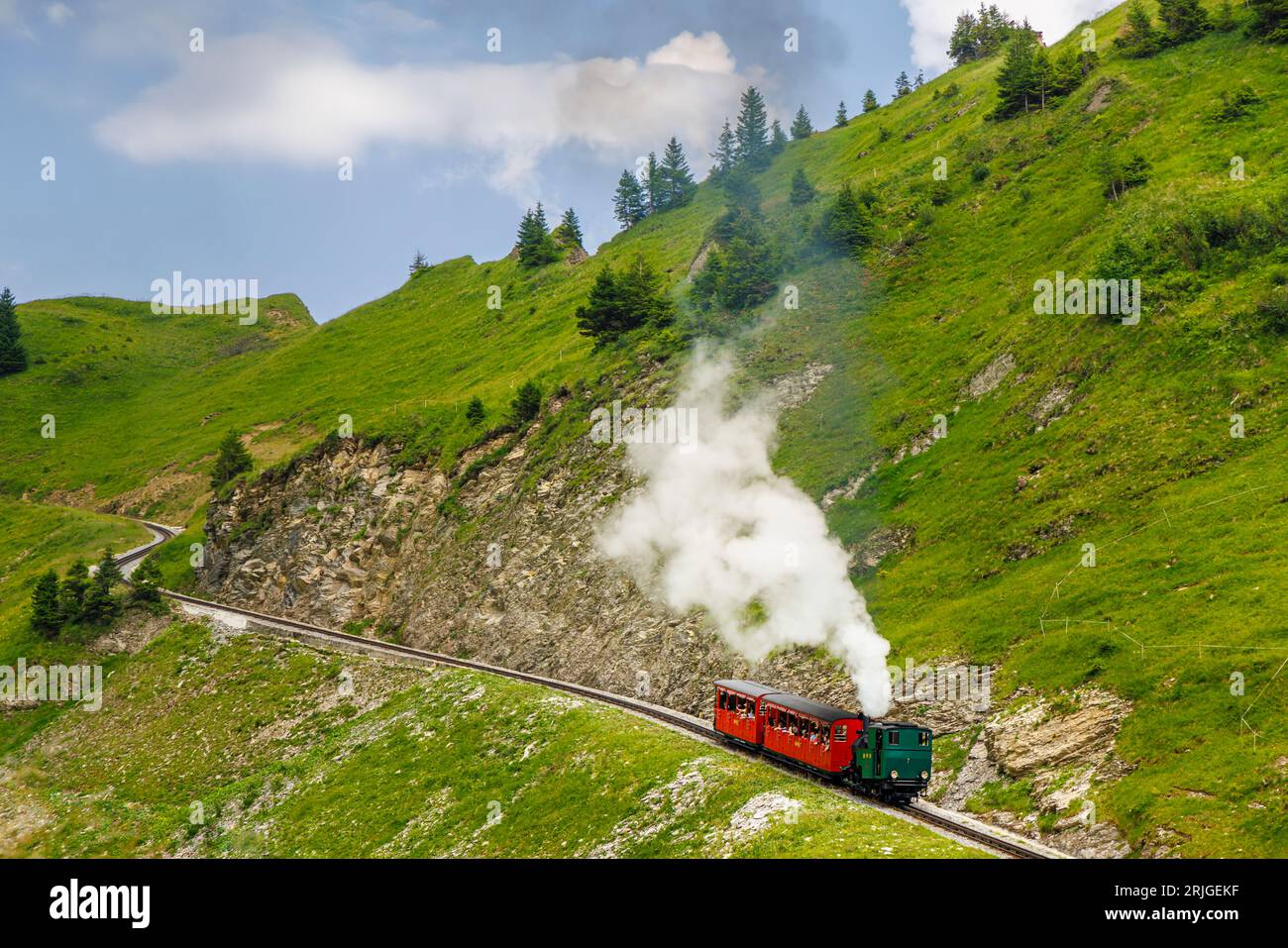 Brienz Rothorn Railway, a popular vintage cogwheel railway on the ...