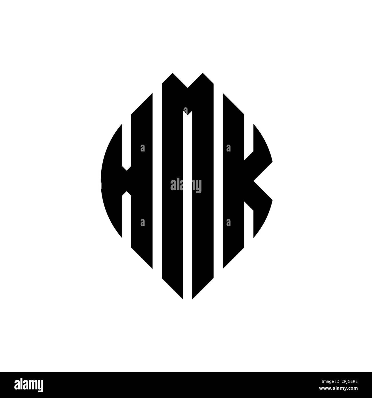XMK circle letter logo design with circle and ellipse shape. XMK ...