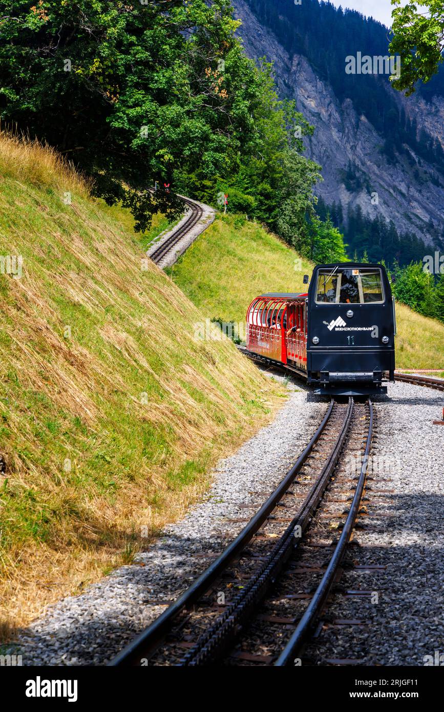 Brienz Rothorn Railway, a popular vintage cogwheel railway on the ...