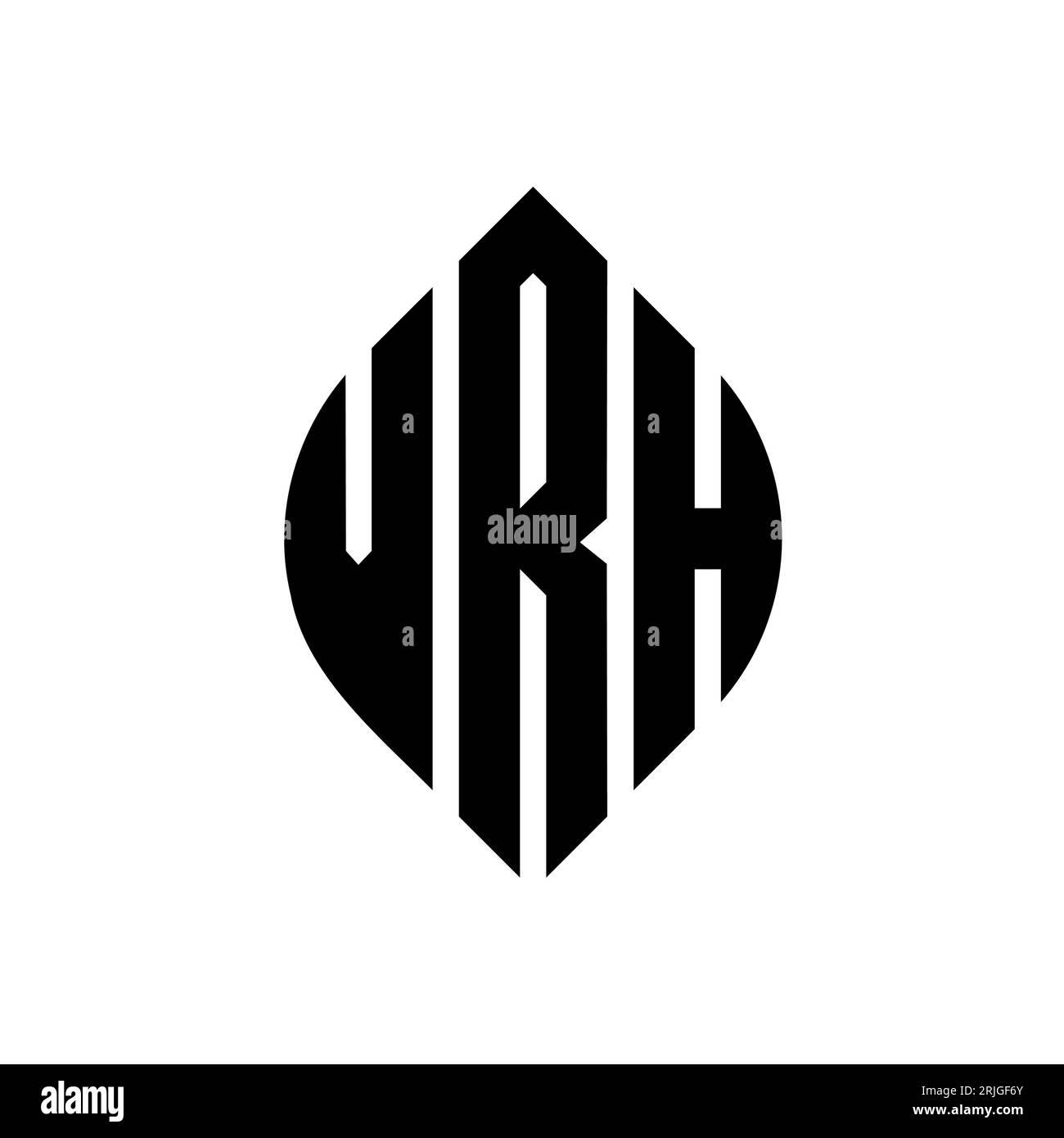 VRH circle letter logo design with circle and ellipse shape. VRH ...