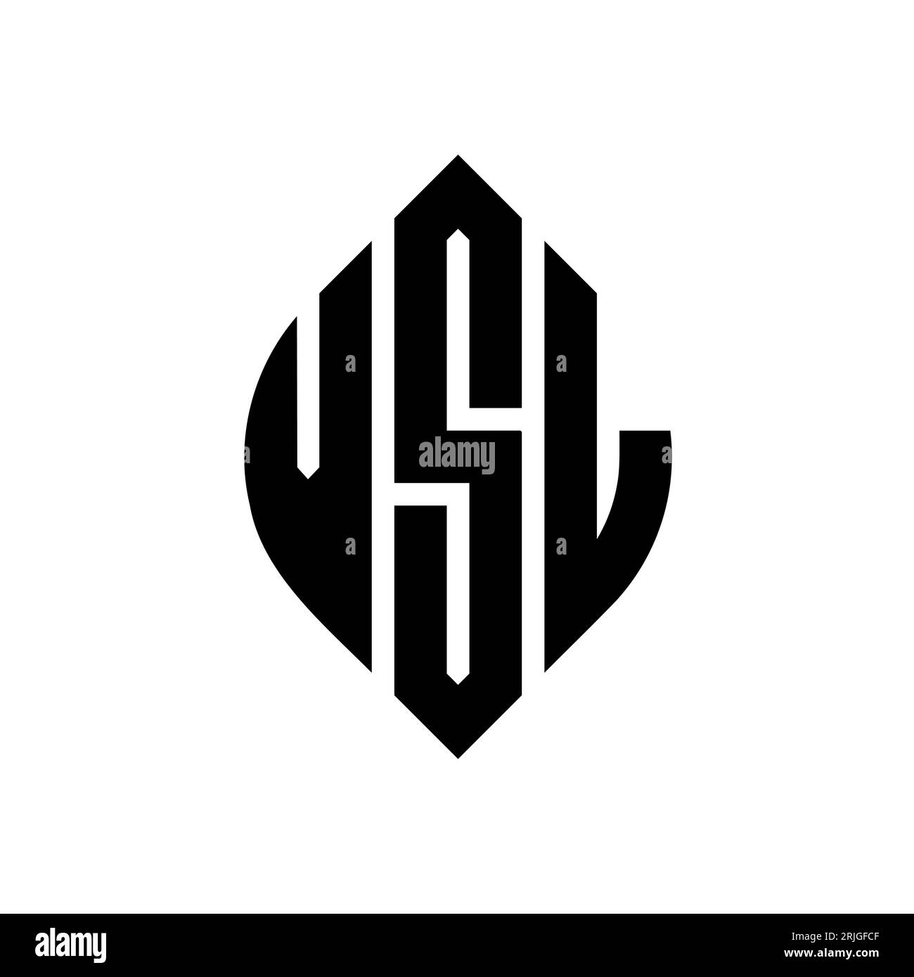 VSL circle letter logo design with circle and ellipse shape. VSL ...