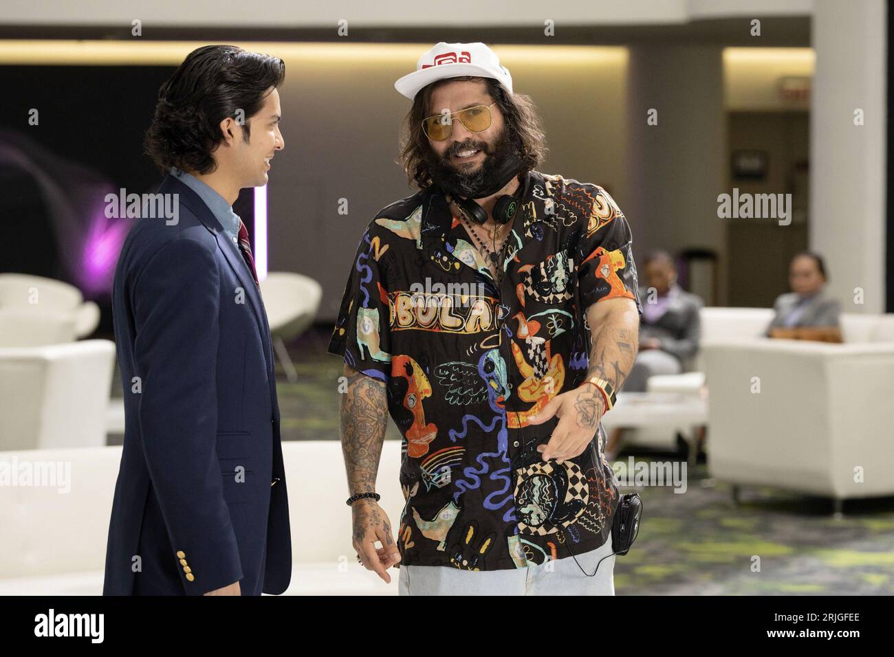 BLUE BEETLE, from left: Xolo Mariduena, as Jaime Reyes, Angel Manuel ...