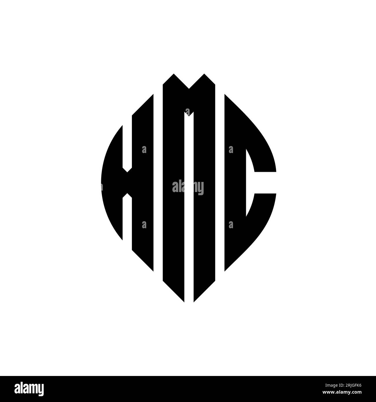 XMC circle letter logo design with circle and ellipse shape. XMC ...