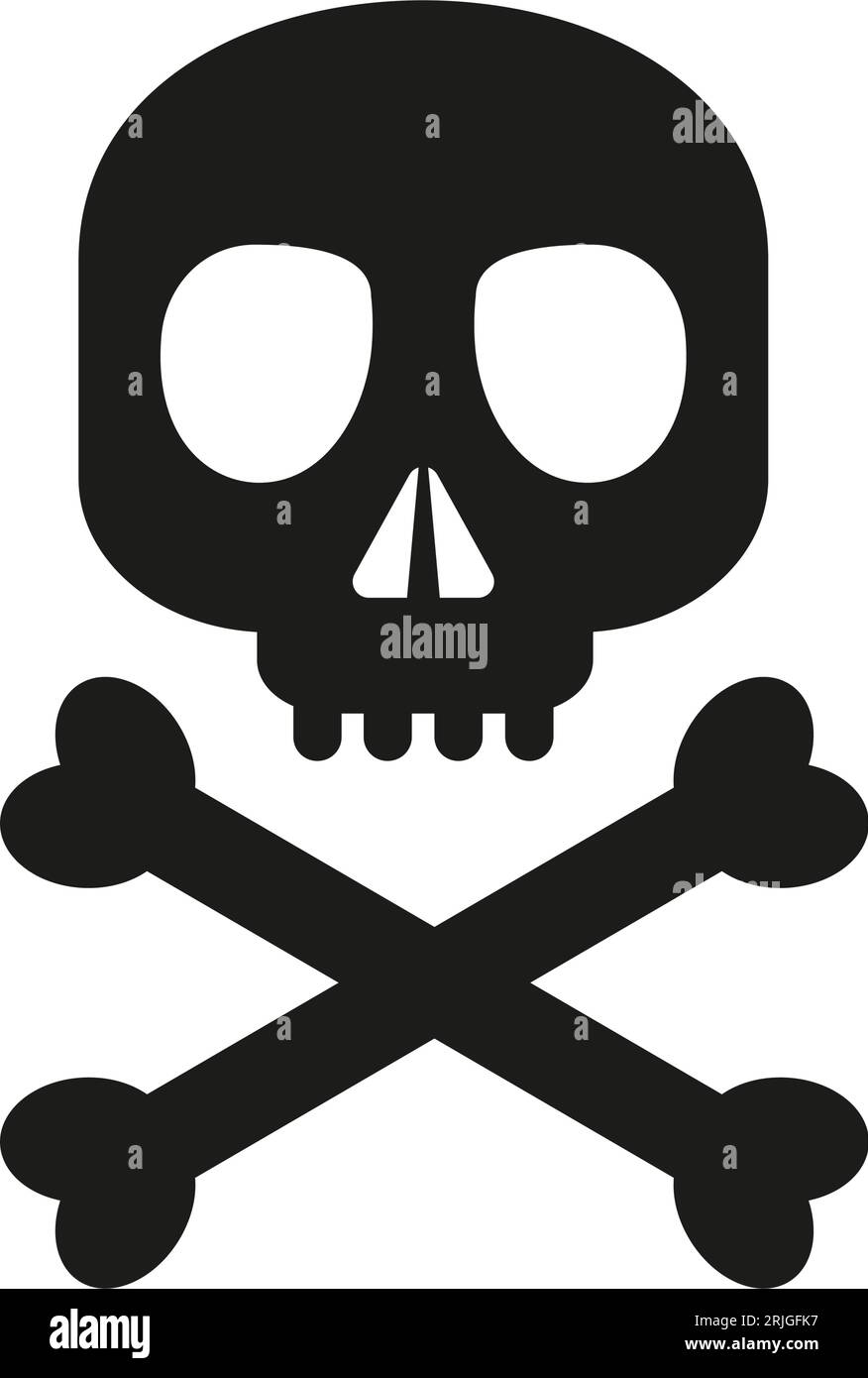 Skull crossbones simple flat Stock Vector Images - Alamy